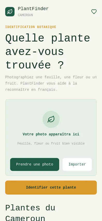 PlantFinder Cameroun