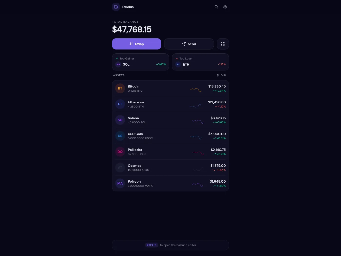 Exodus Wallet Playground