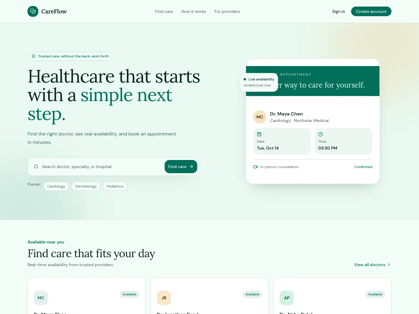 CareFlow Hospital Booking