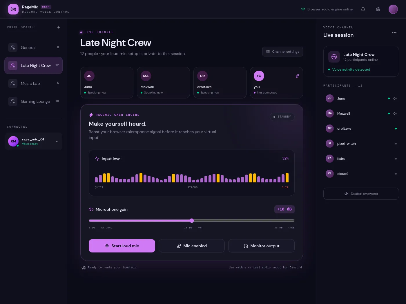 RageMic Discord Client