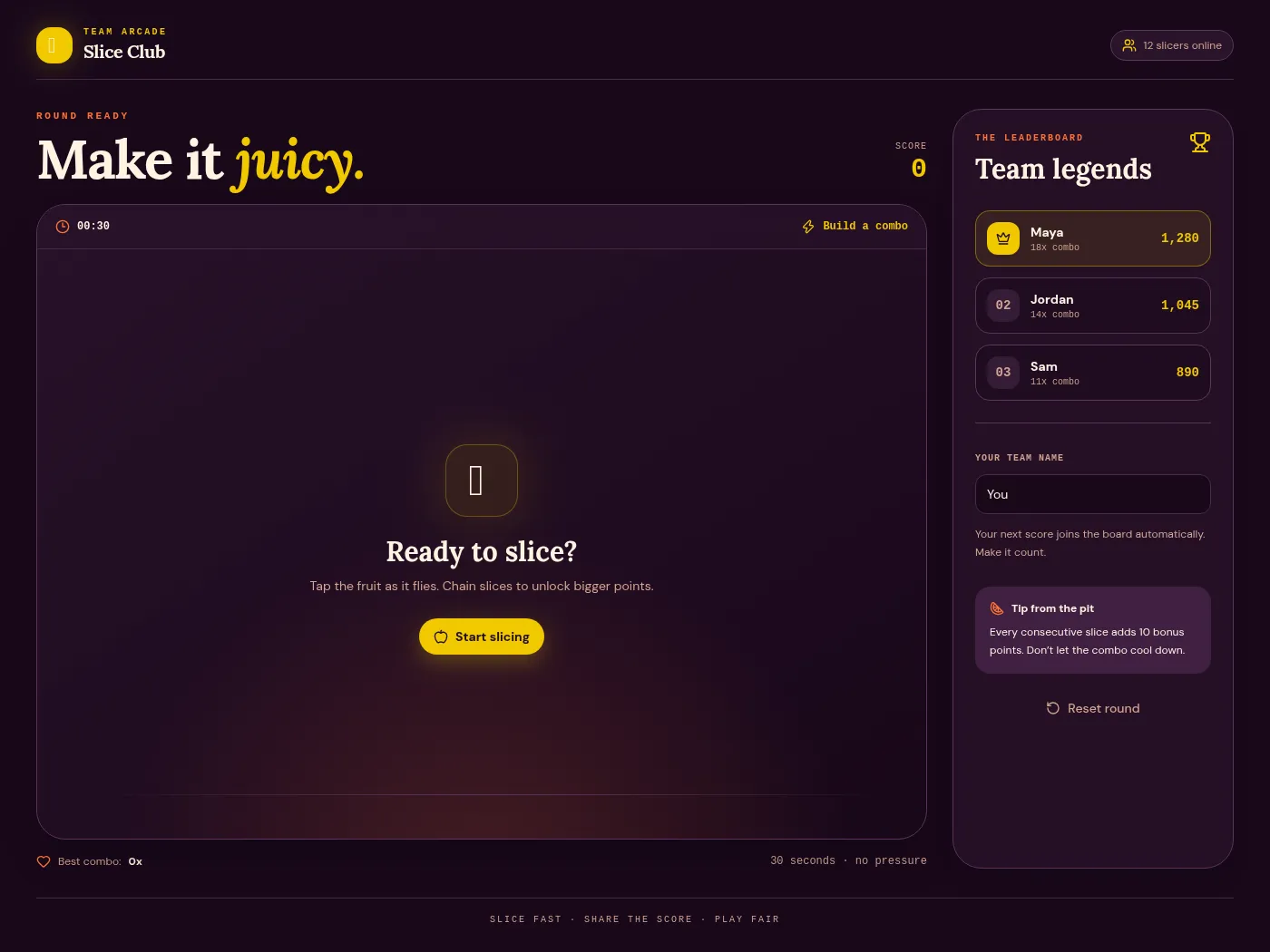 Fruit Ninja Web Clone