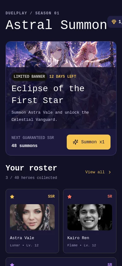DuelPlay Game App
