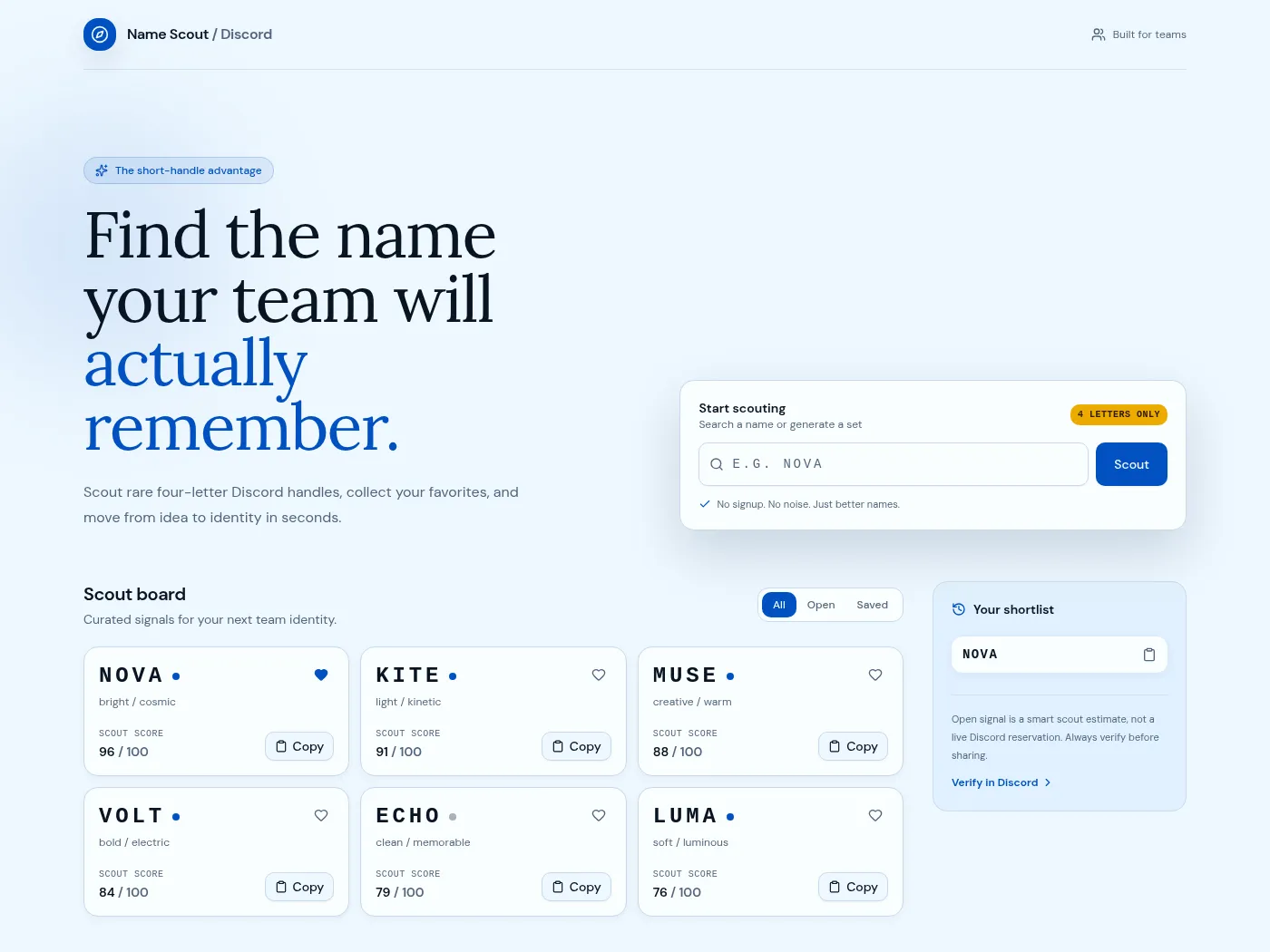 Discord Name Scout