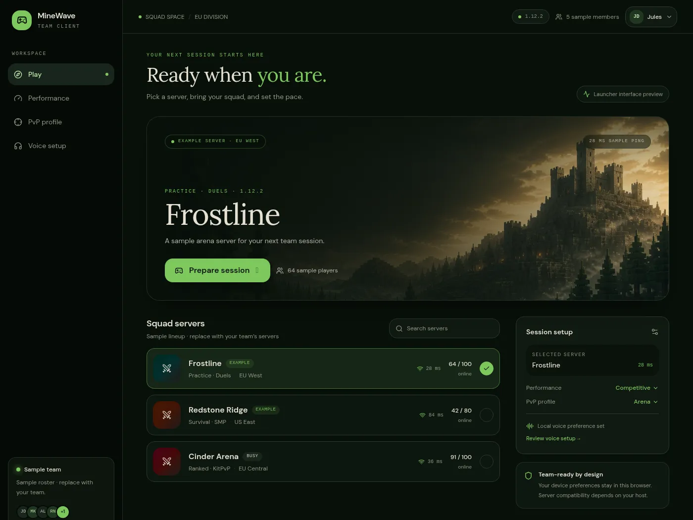 MineWave Web Client