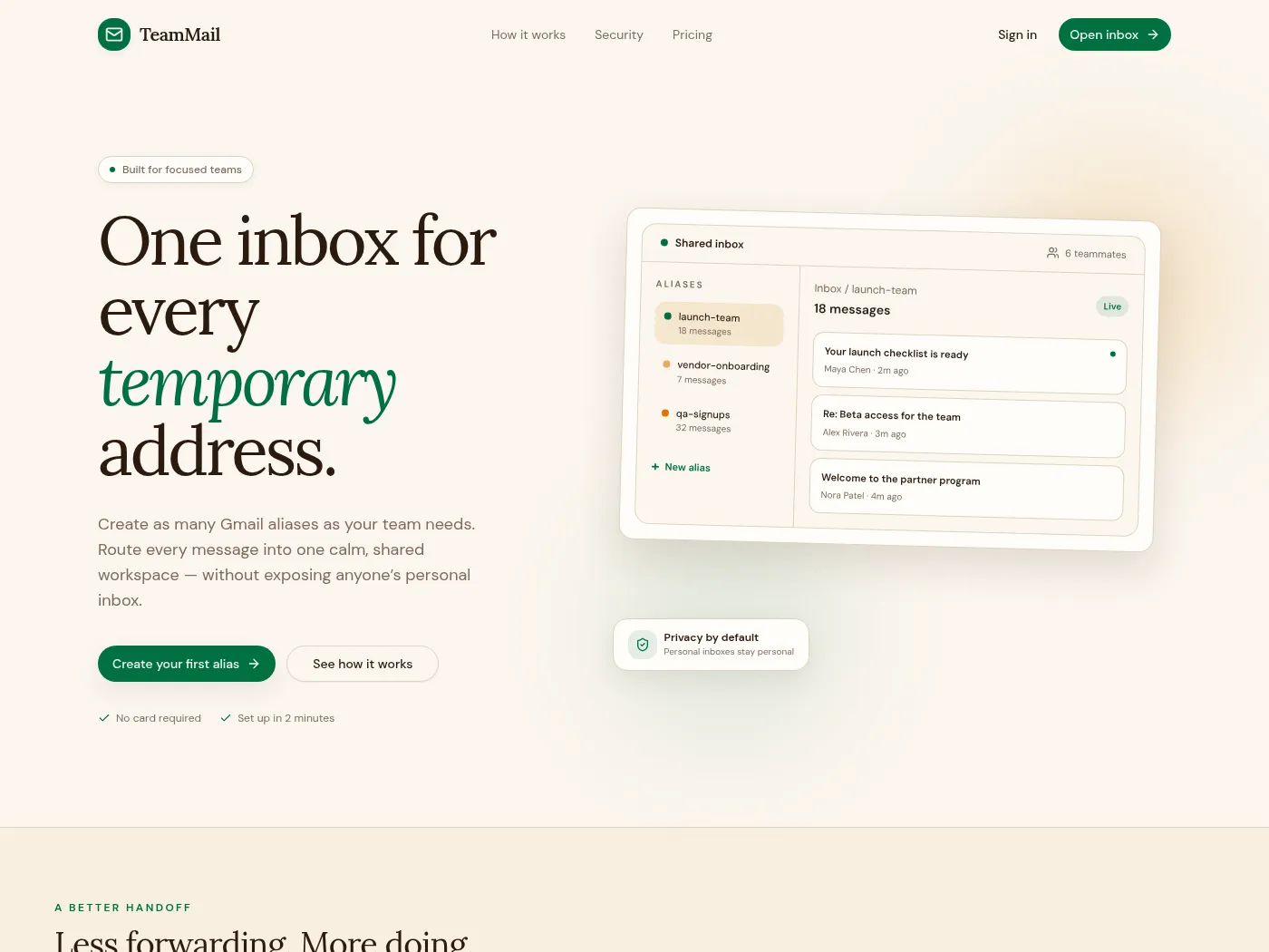 TeamMail Alias Hub