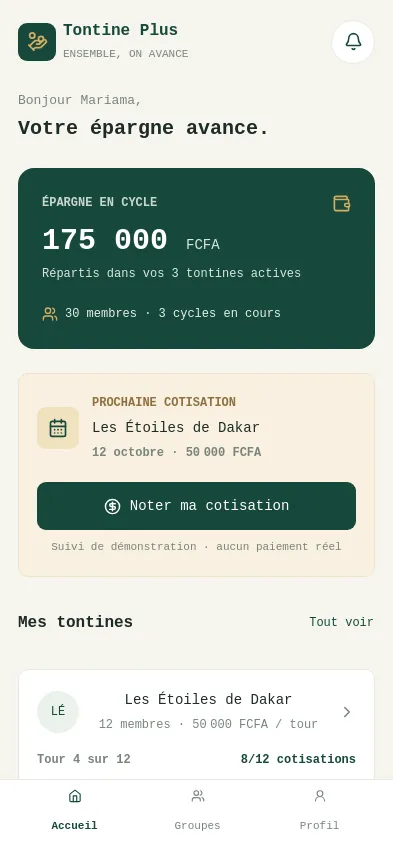 Tontine Plus Mobile