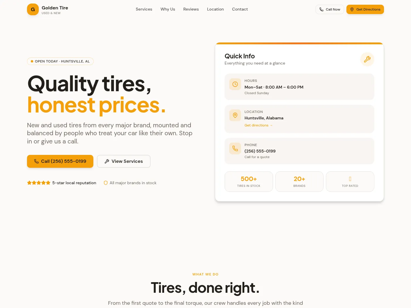 Golden Tire Web Presence