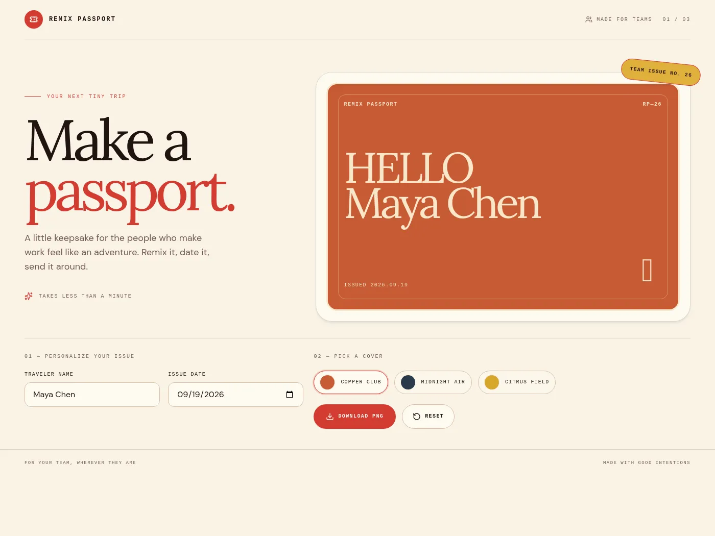 Passport Remix Tool