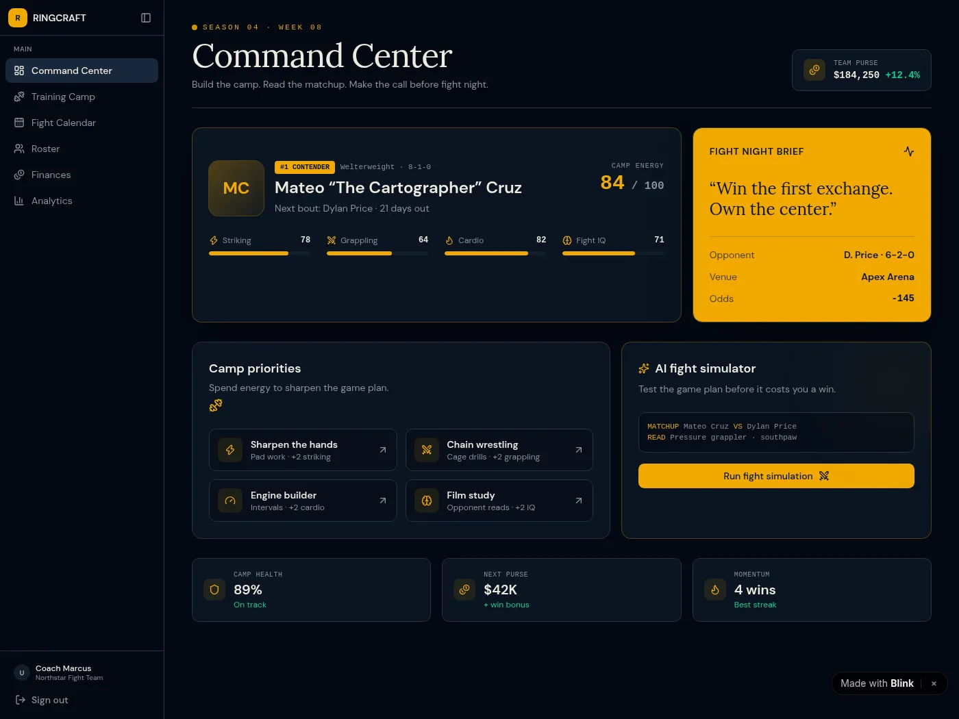 MMA Career Simulator