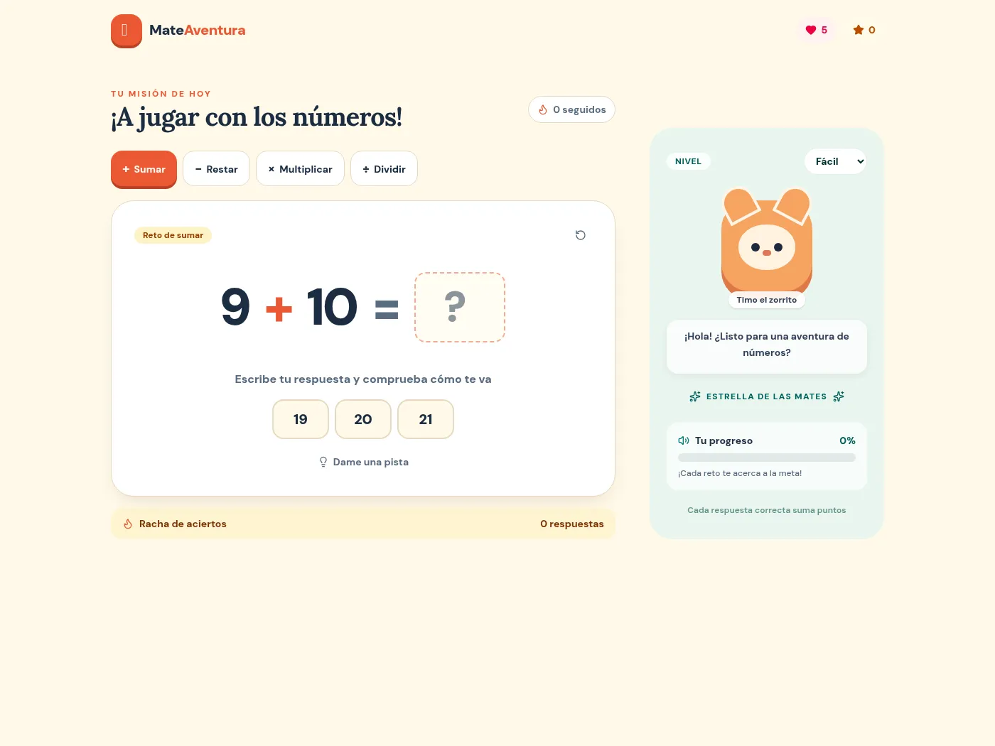 MathQuest Kids Game
