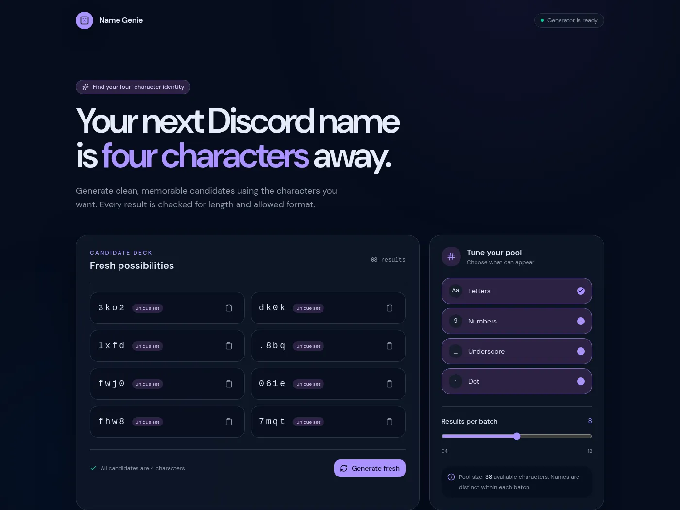 Discord Name Genie