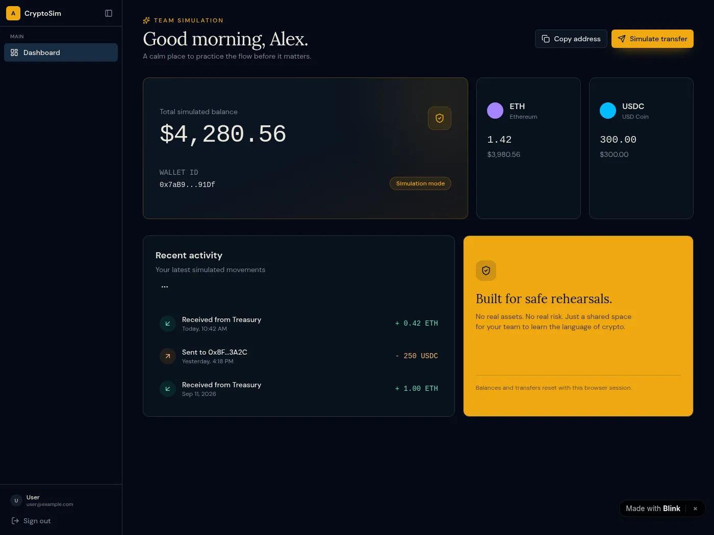 CryptoSim Wallet