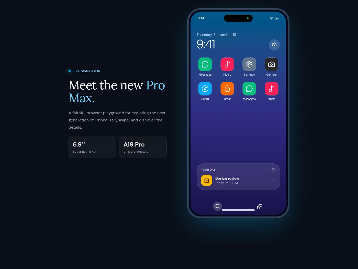 iOS 17 Pro Max Simulator
