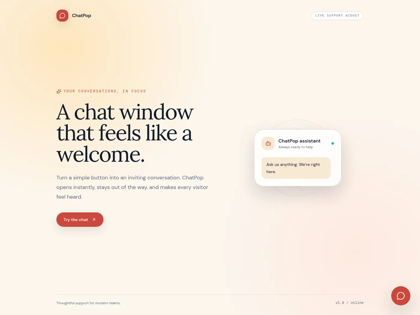 ChatPop Widget