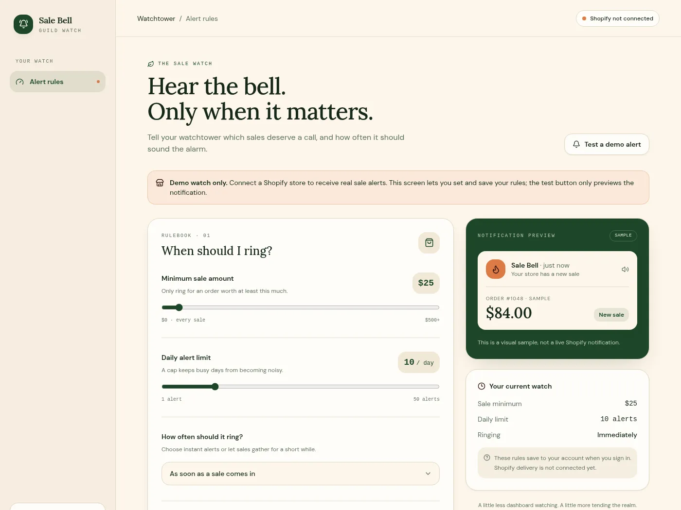 Shopify Larp Notifier
