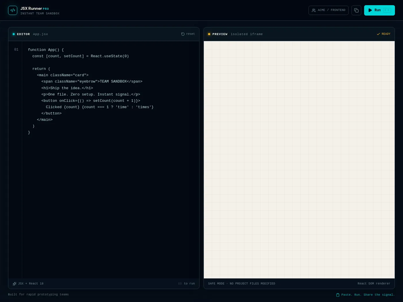 JSX Runner Pro