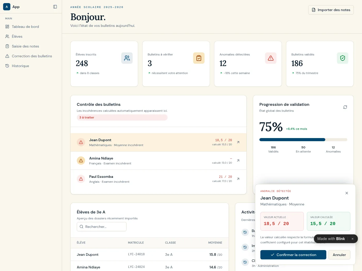 Smart School Report Manager