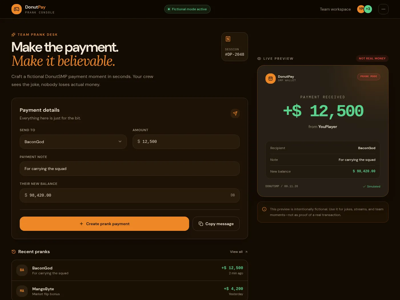 DonutSMP Prank Pay Mod