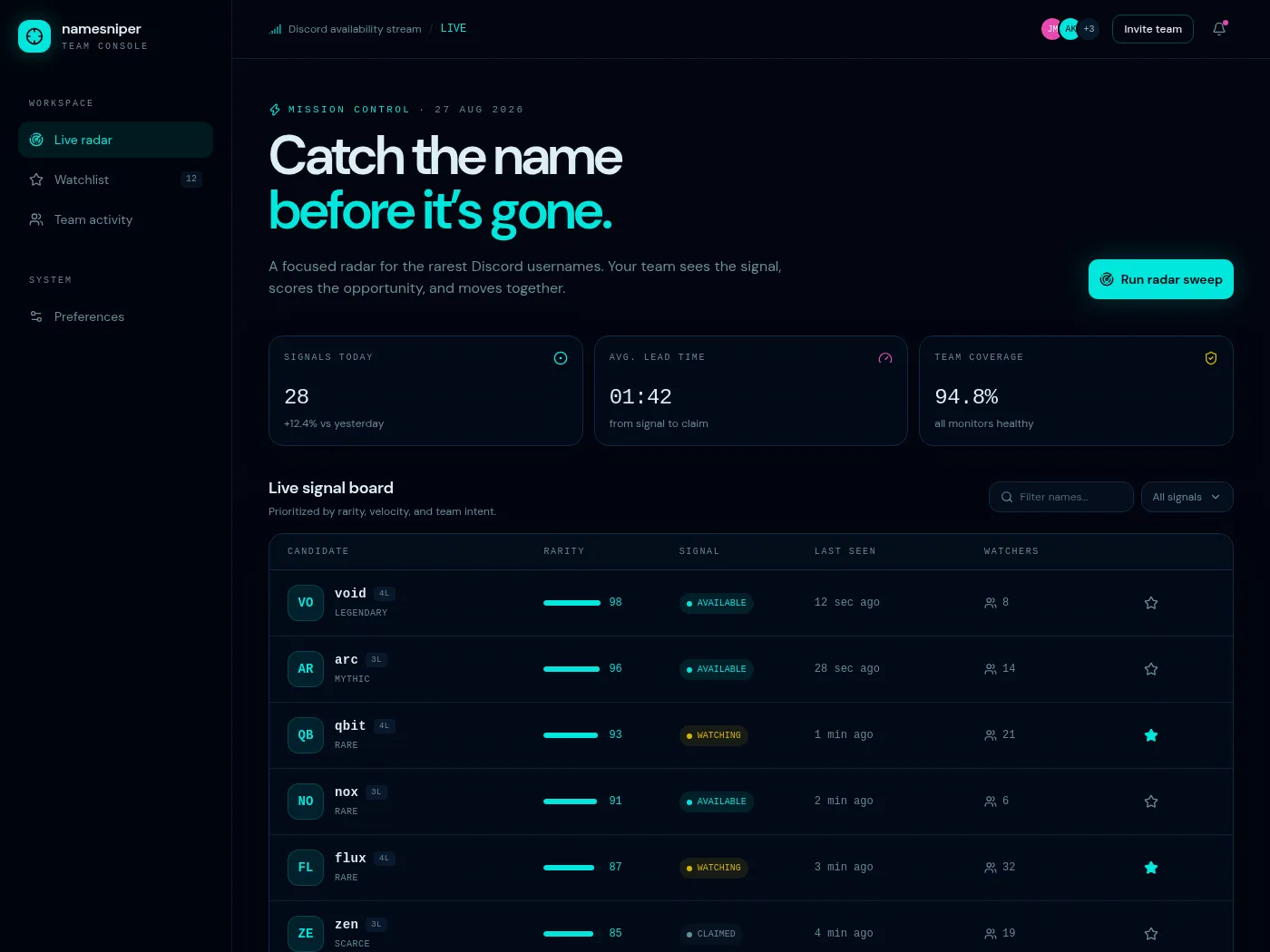 Discord Name Sniper