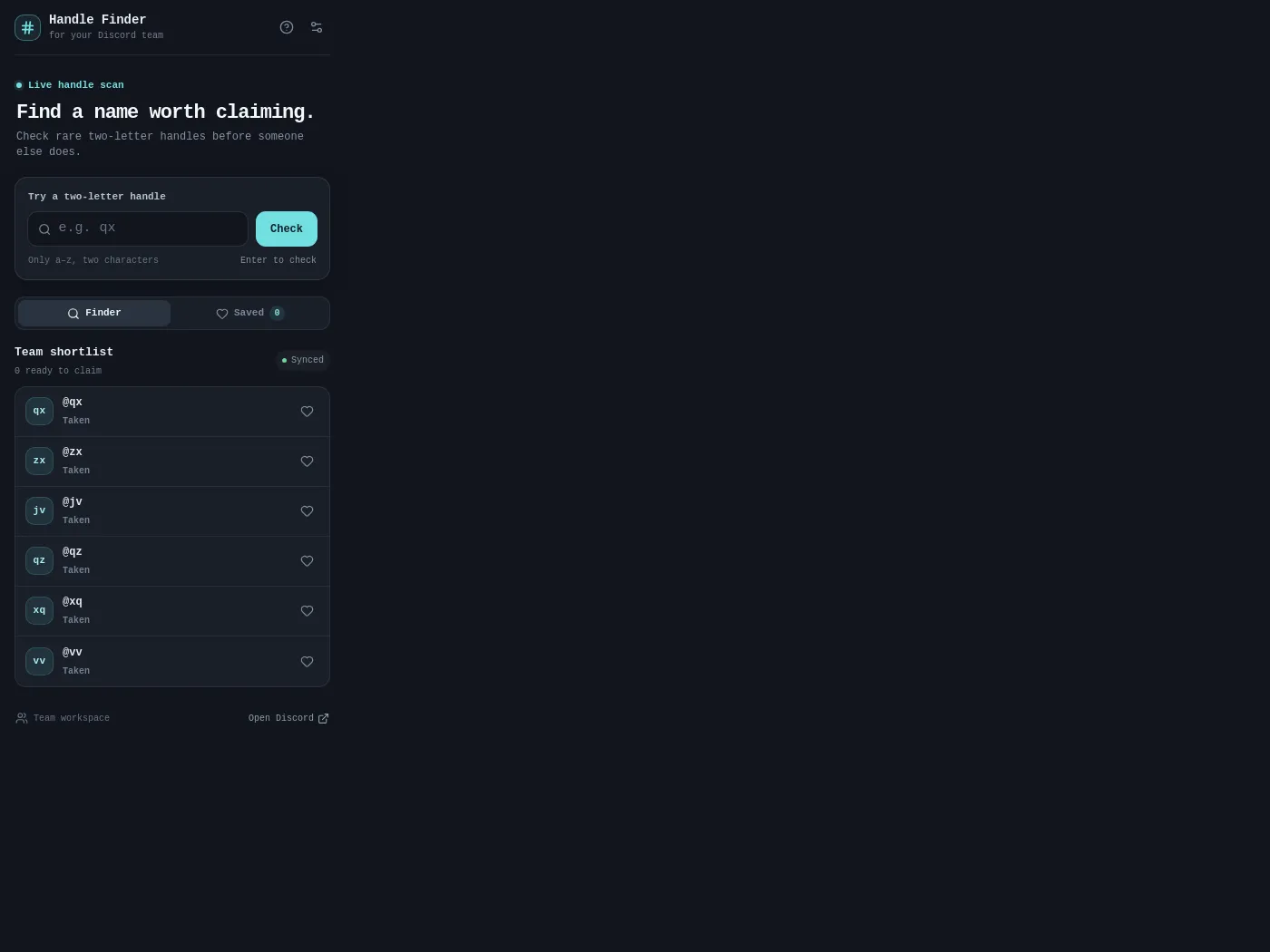 Discord Handle Finder