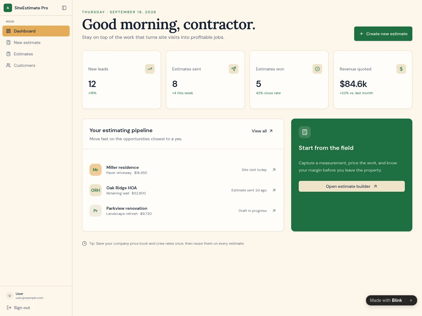 SiteEstimate Pro