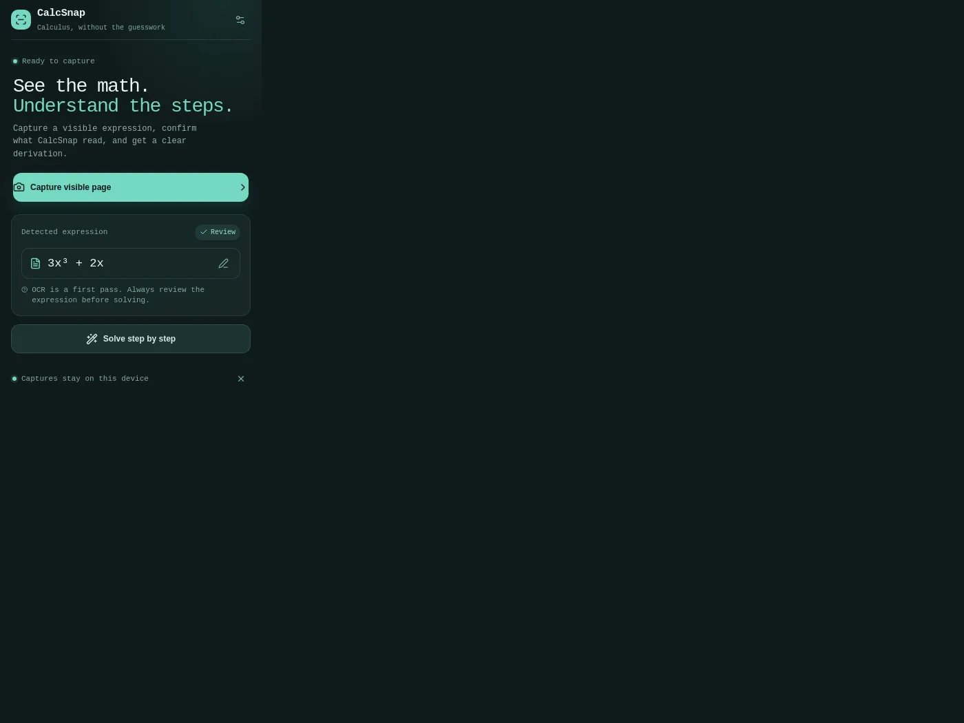CalcSnap Extension