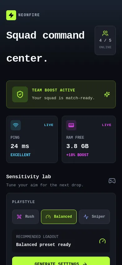 NeonFire Boost App