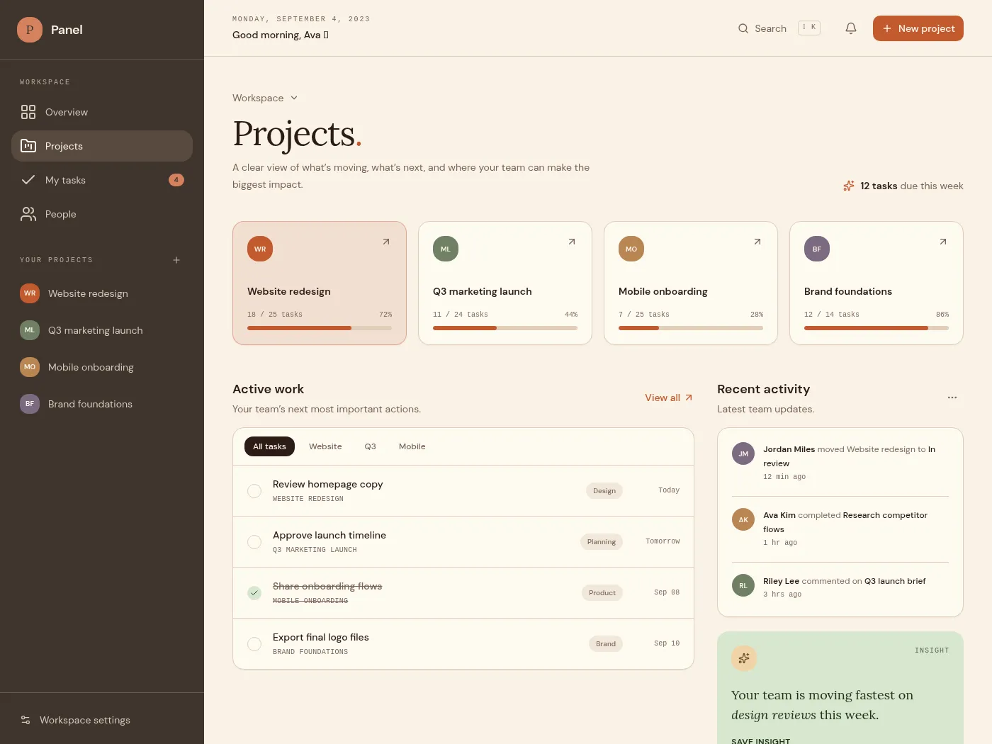 Panel Dashboard