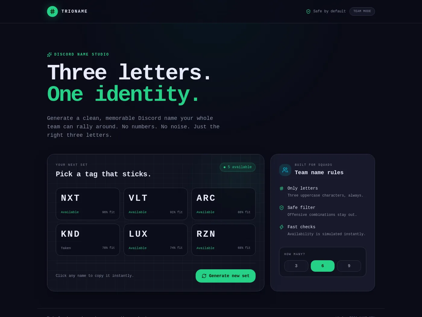 TrioName Generator