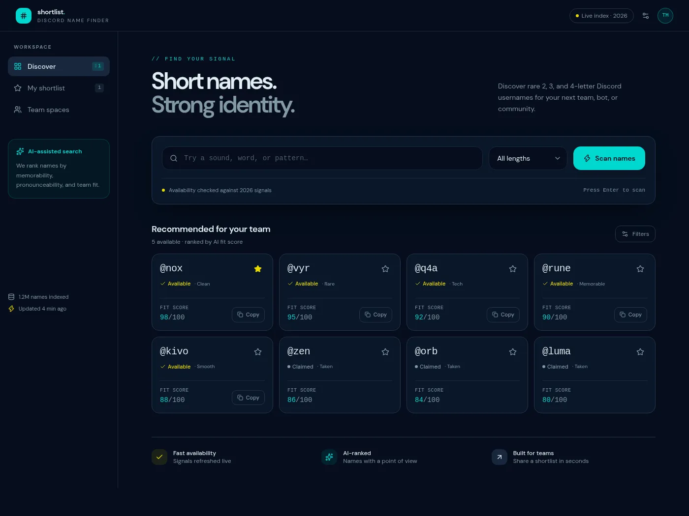 Discord Name Finder AI