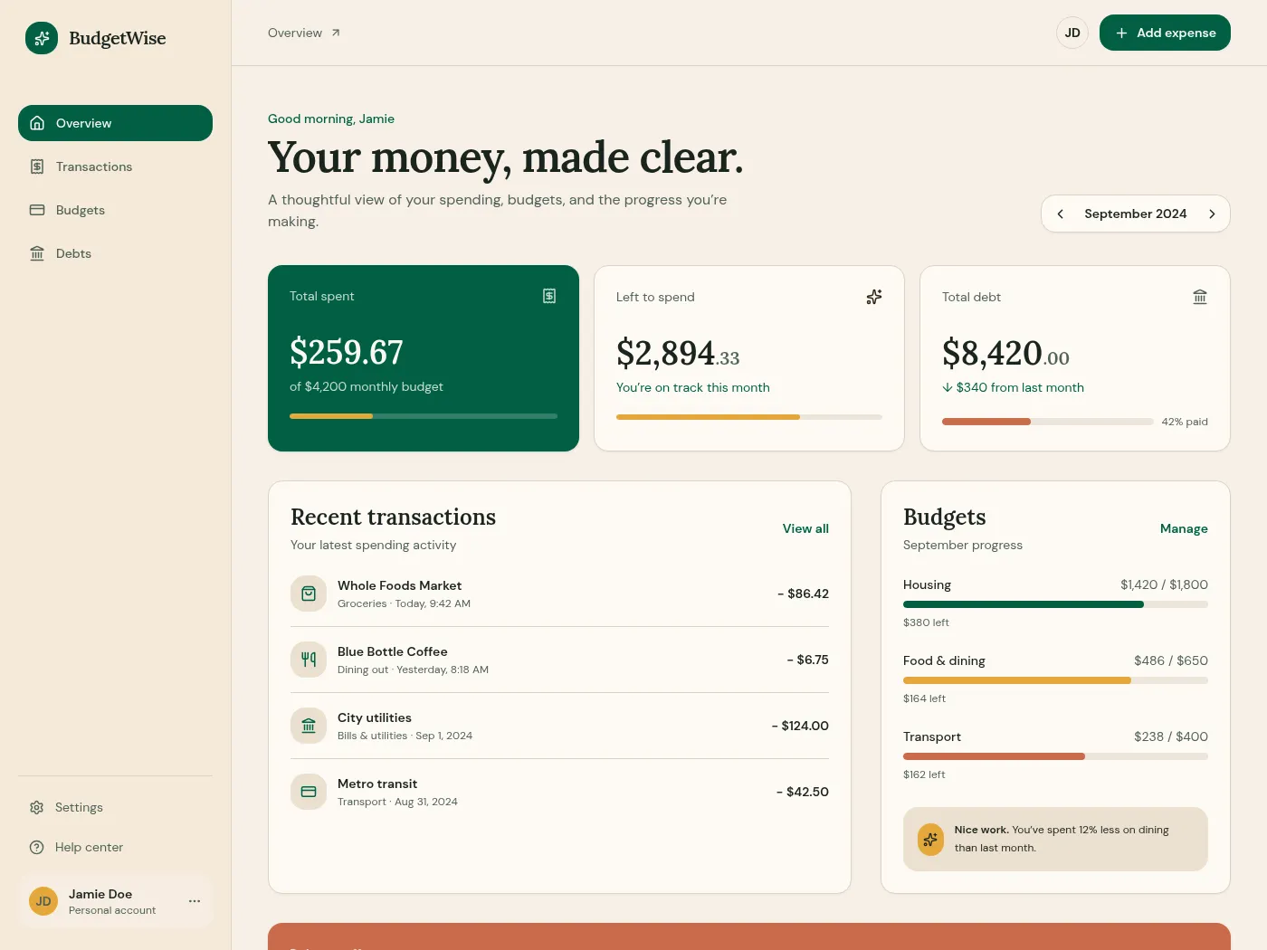 BudgetWise Tracker