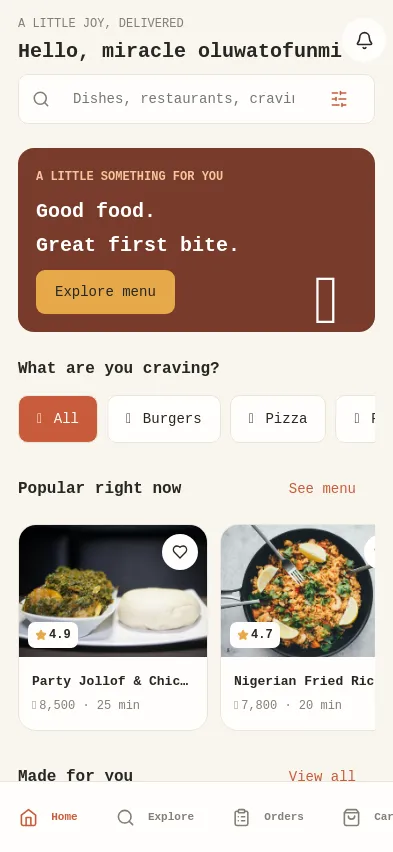 Savora Restaurant App