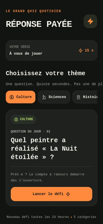 Réponse Payée Quiz App