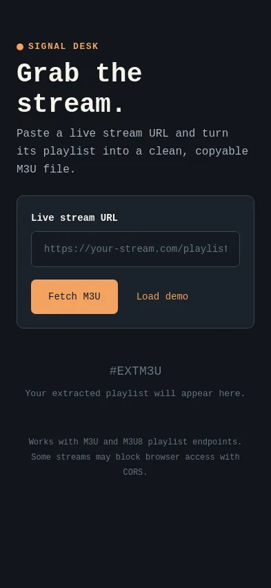 Stream M3U Grabber