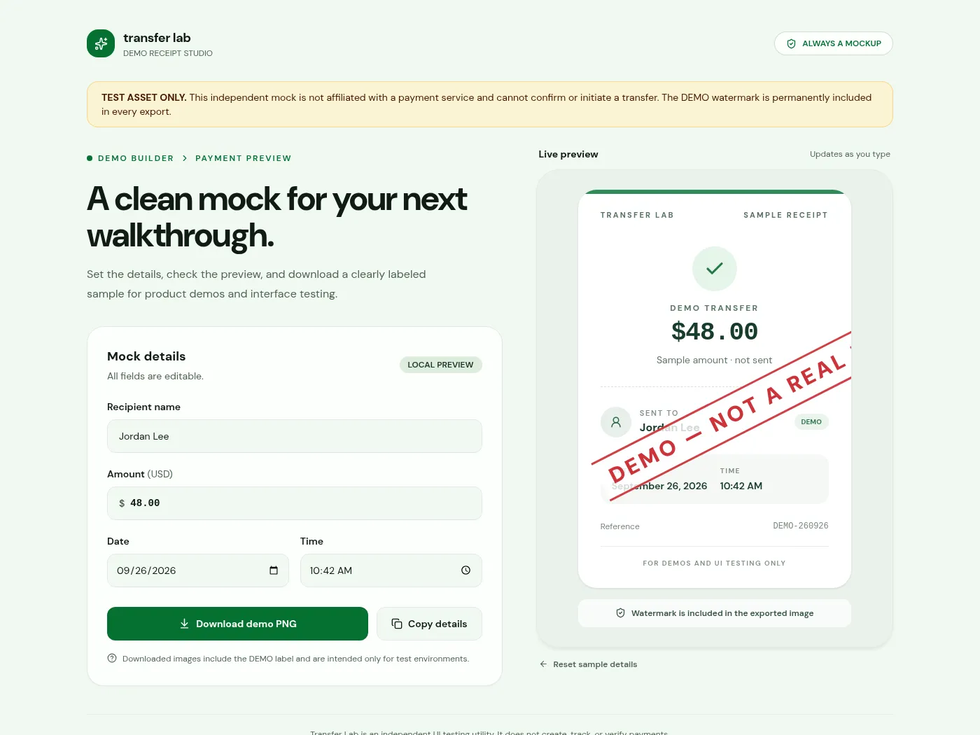 Chime Demo Screenshot Tool