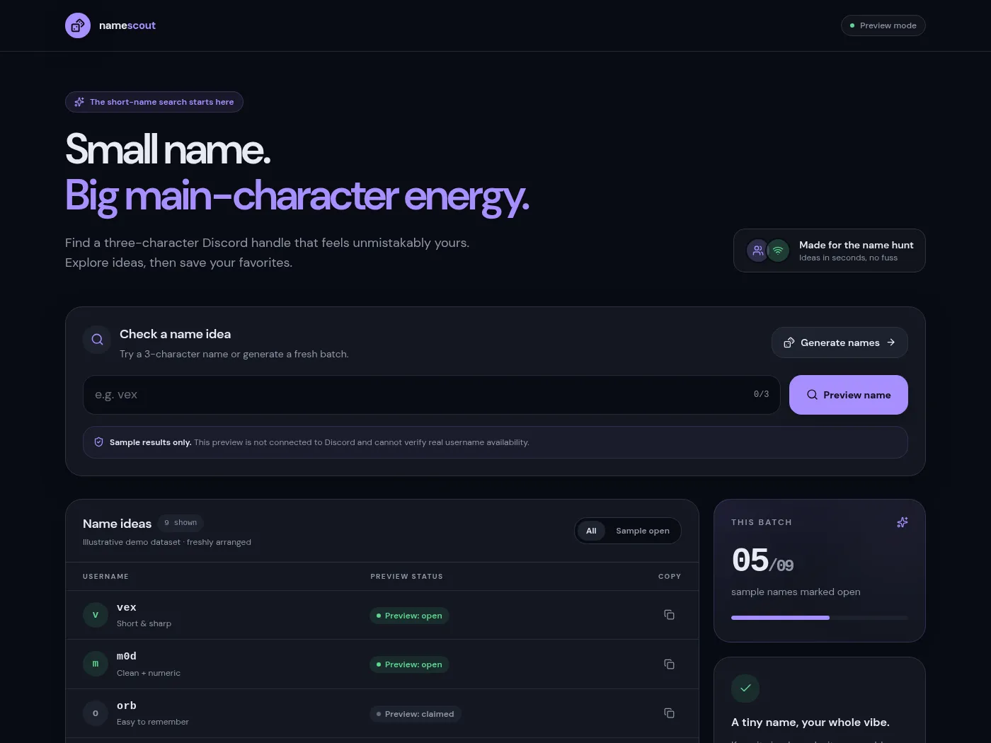 Discord Name Scout