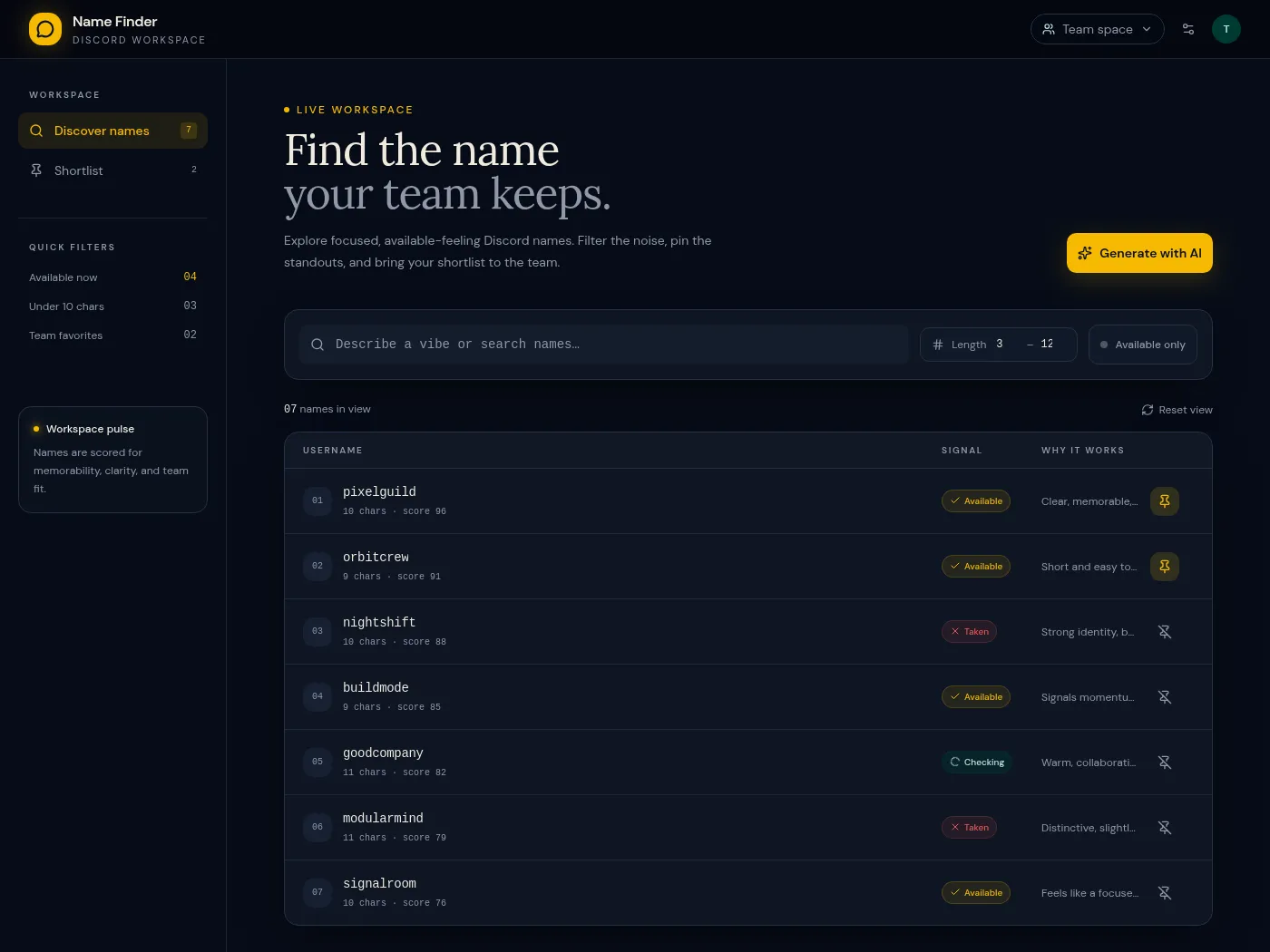 Discord Name Finder