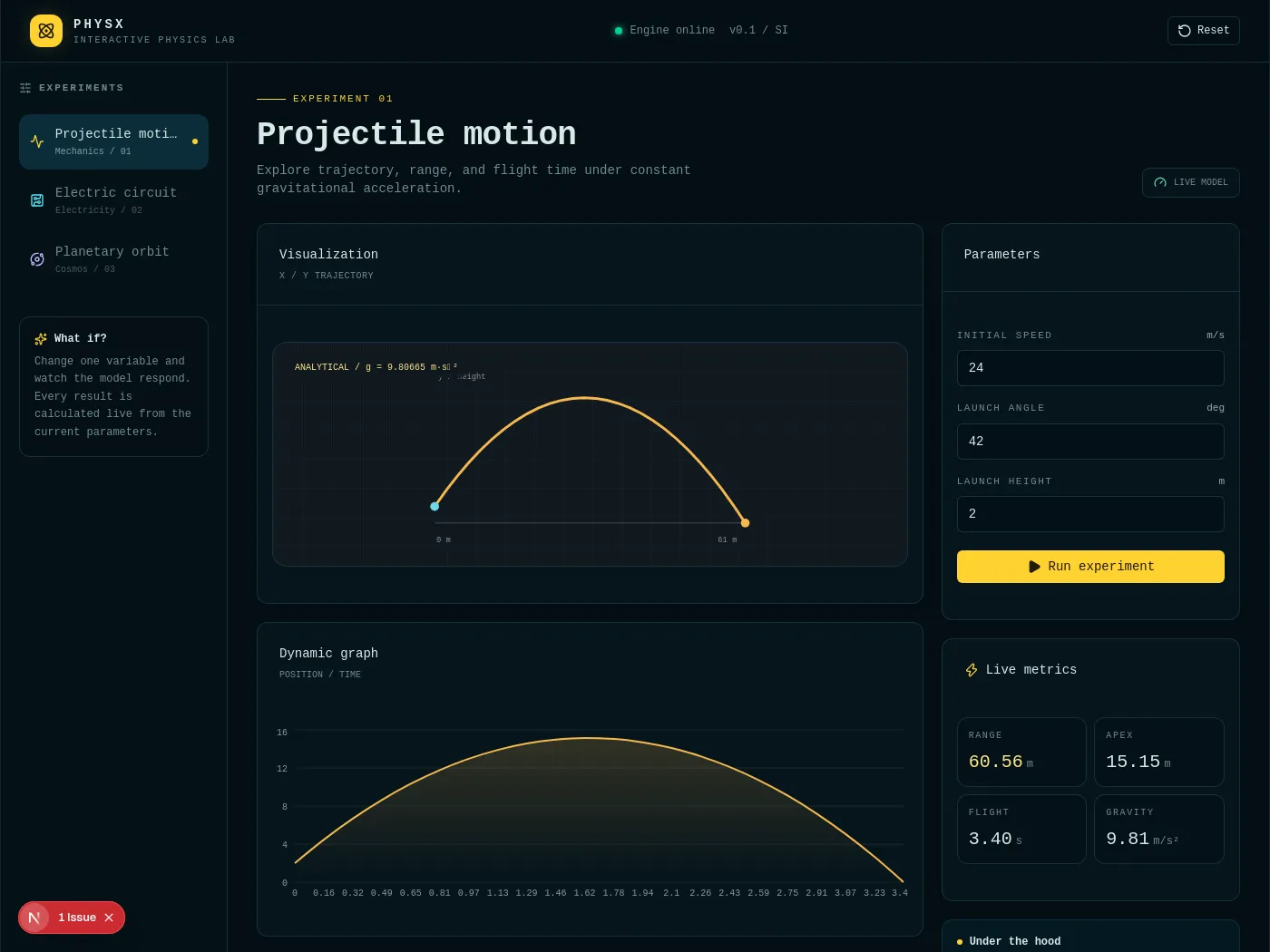 PHYSX Interactive Physics Lab