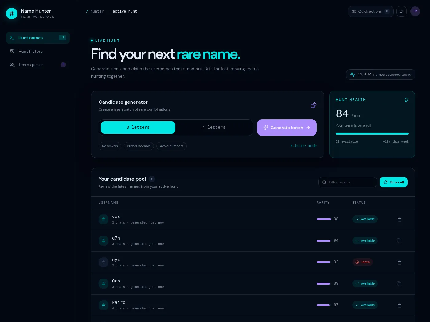 Discord Name Hunter