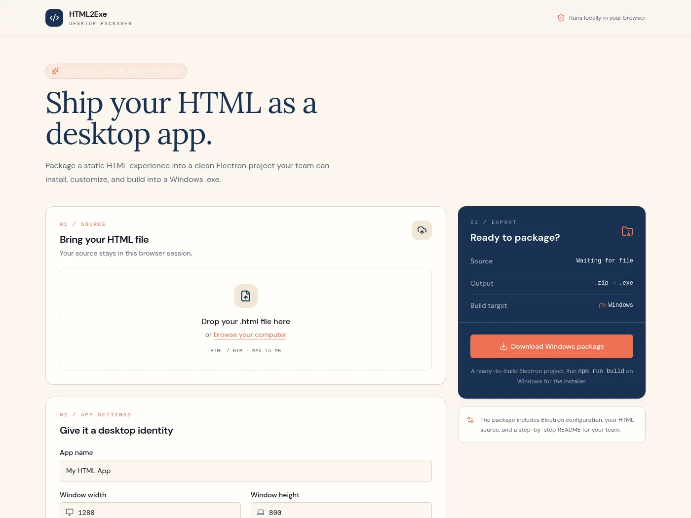 HTML2Exe Converter