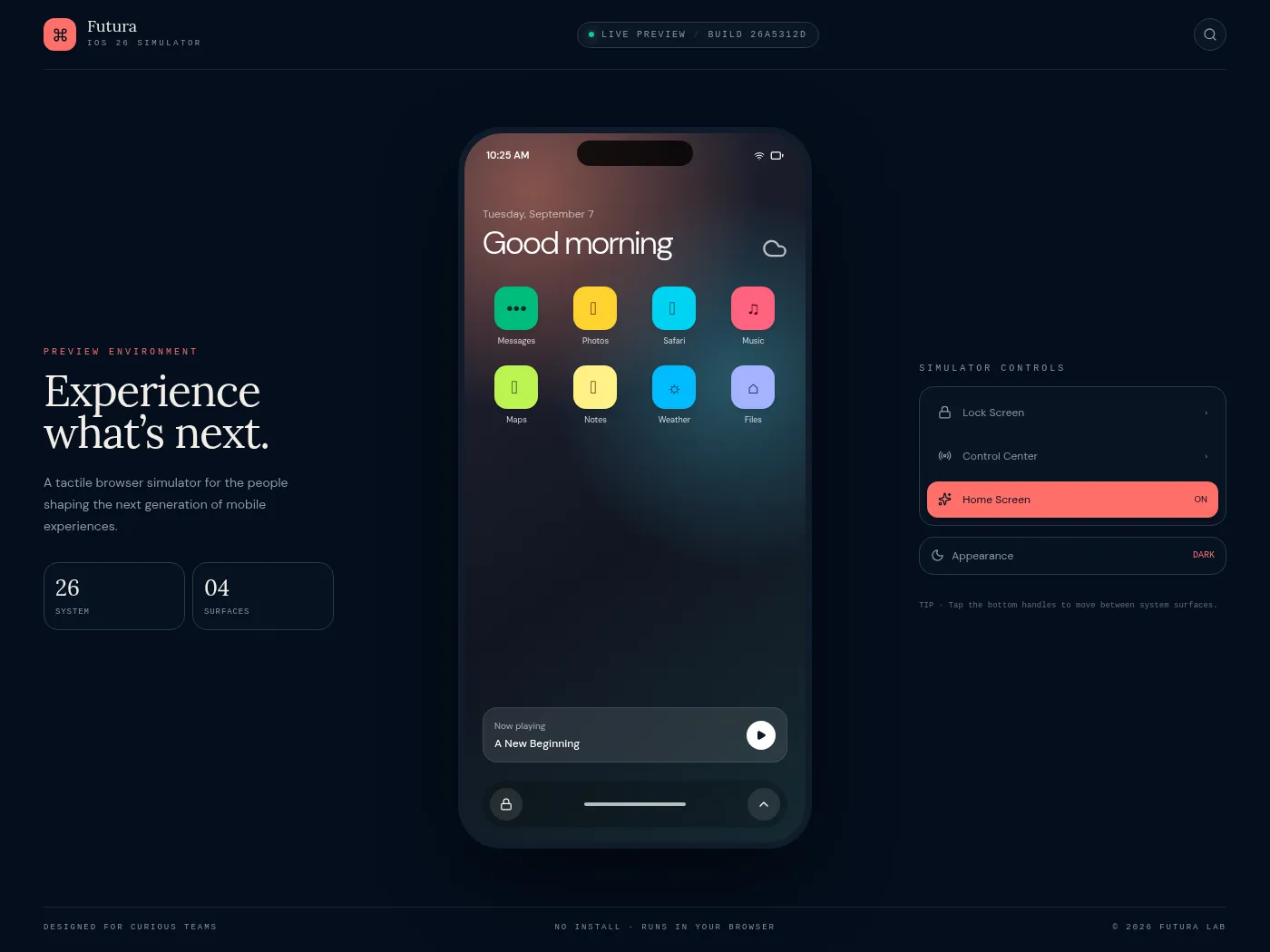 iOS 26 Web Simulator