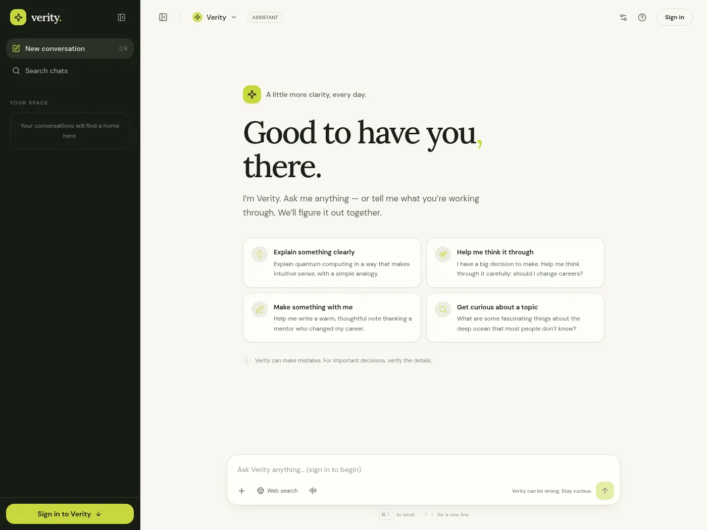 Verity AI Assistant