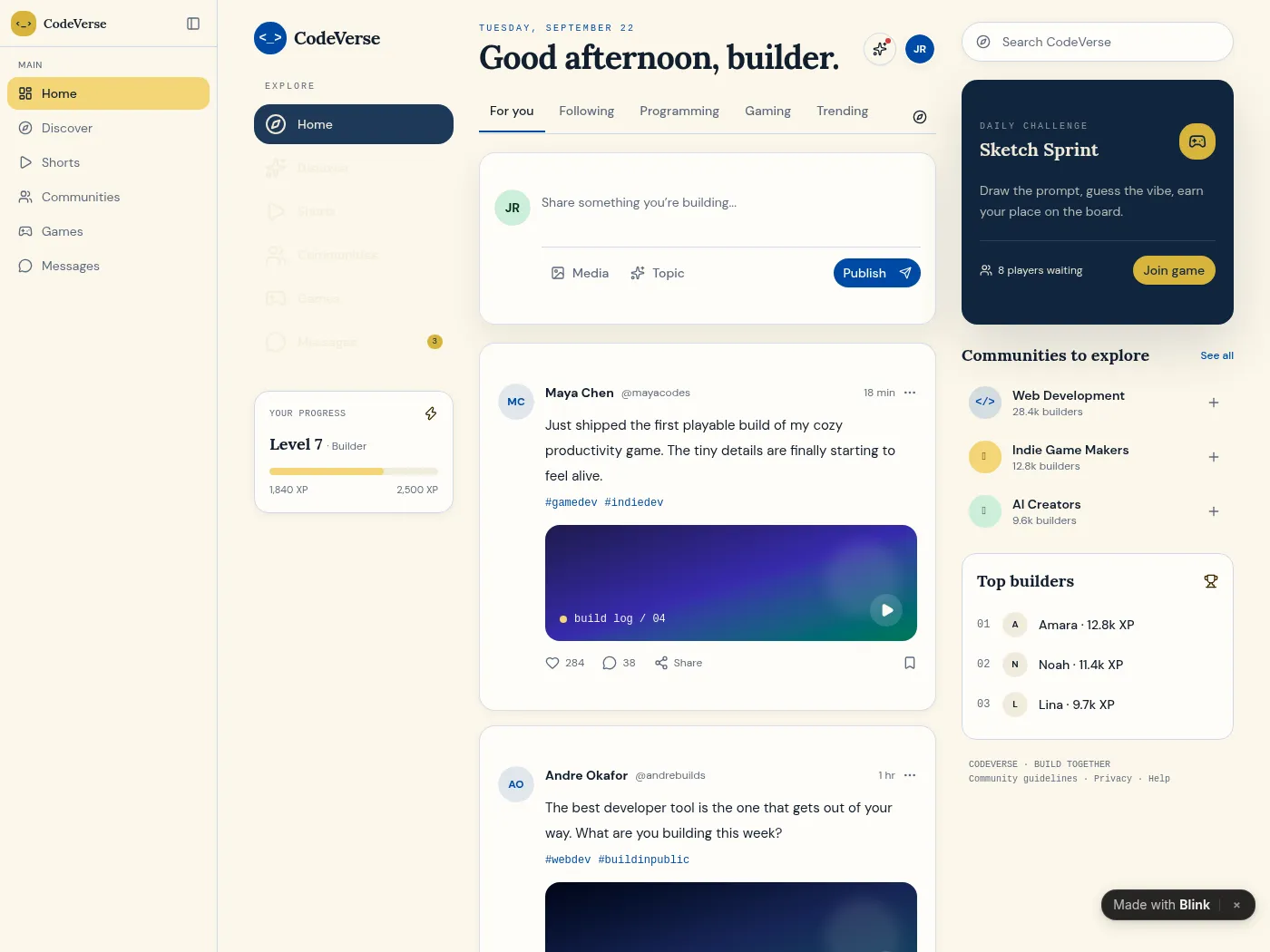 CodeVerse Social Platform