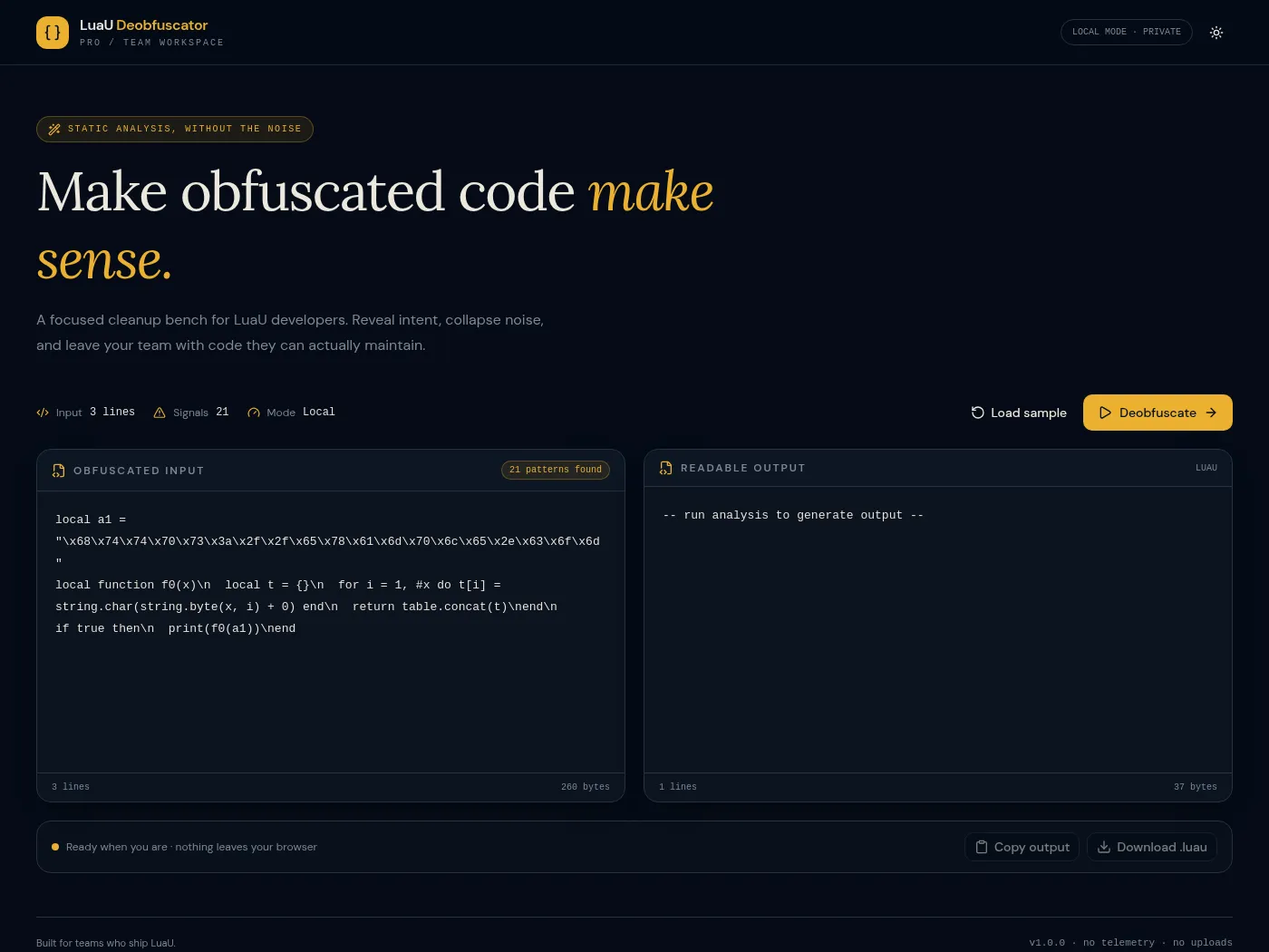 LuaU Deobfuscator Pro
