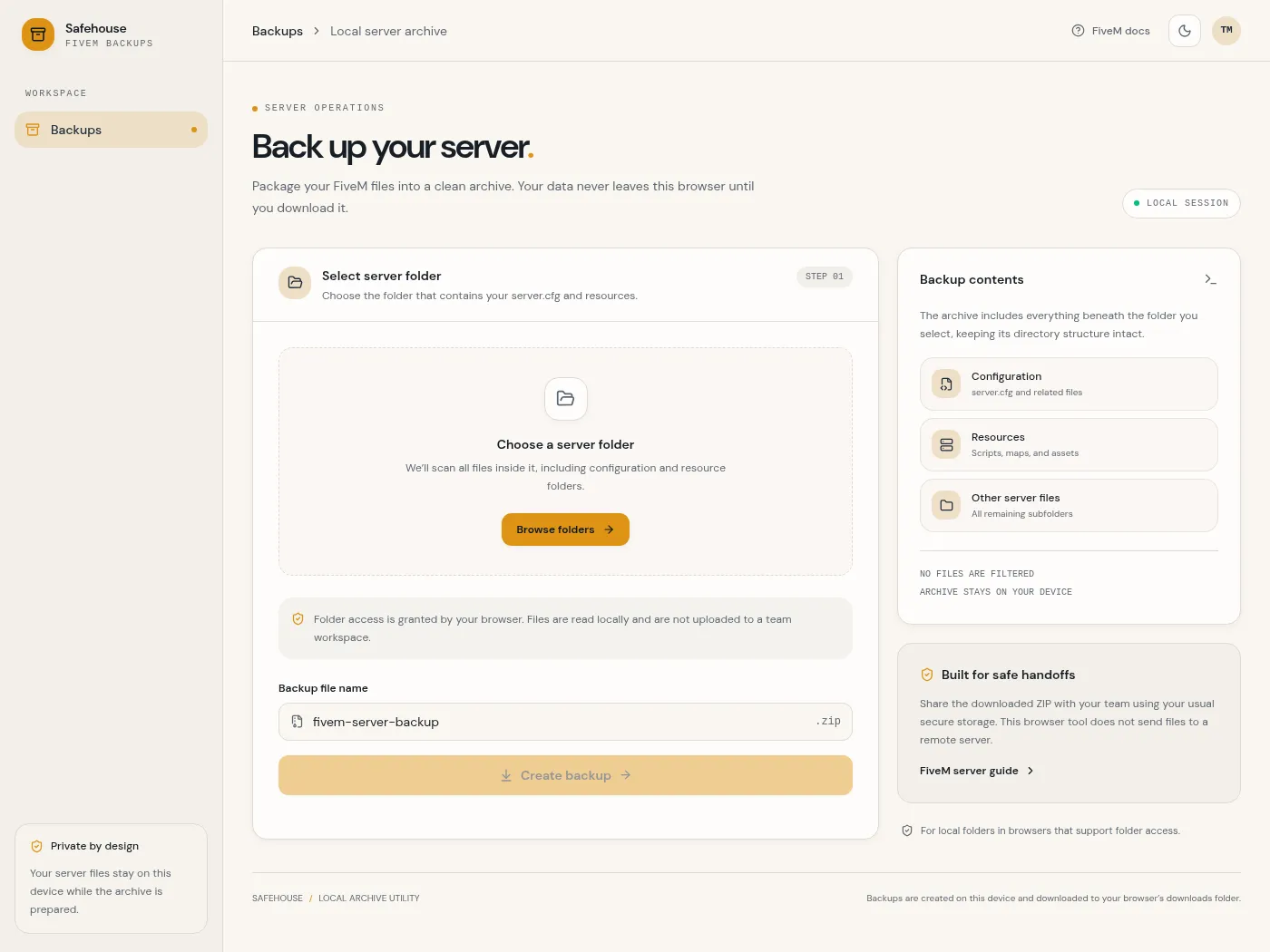 FiveM Server Backup Tool