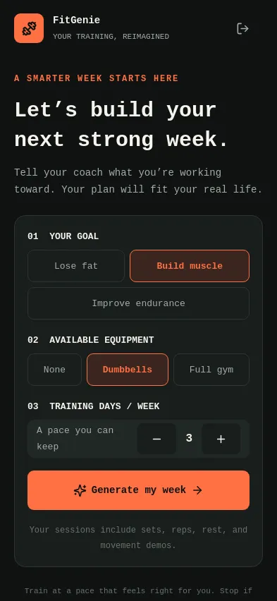 FitGenie AI Trainer