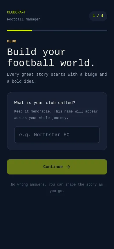 ClubCraft Football Manager