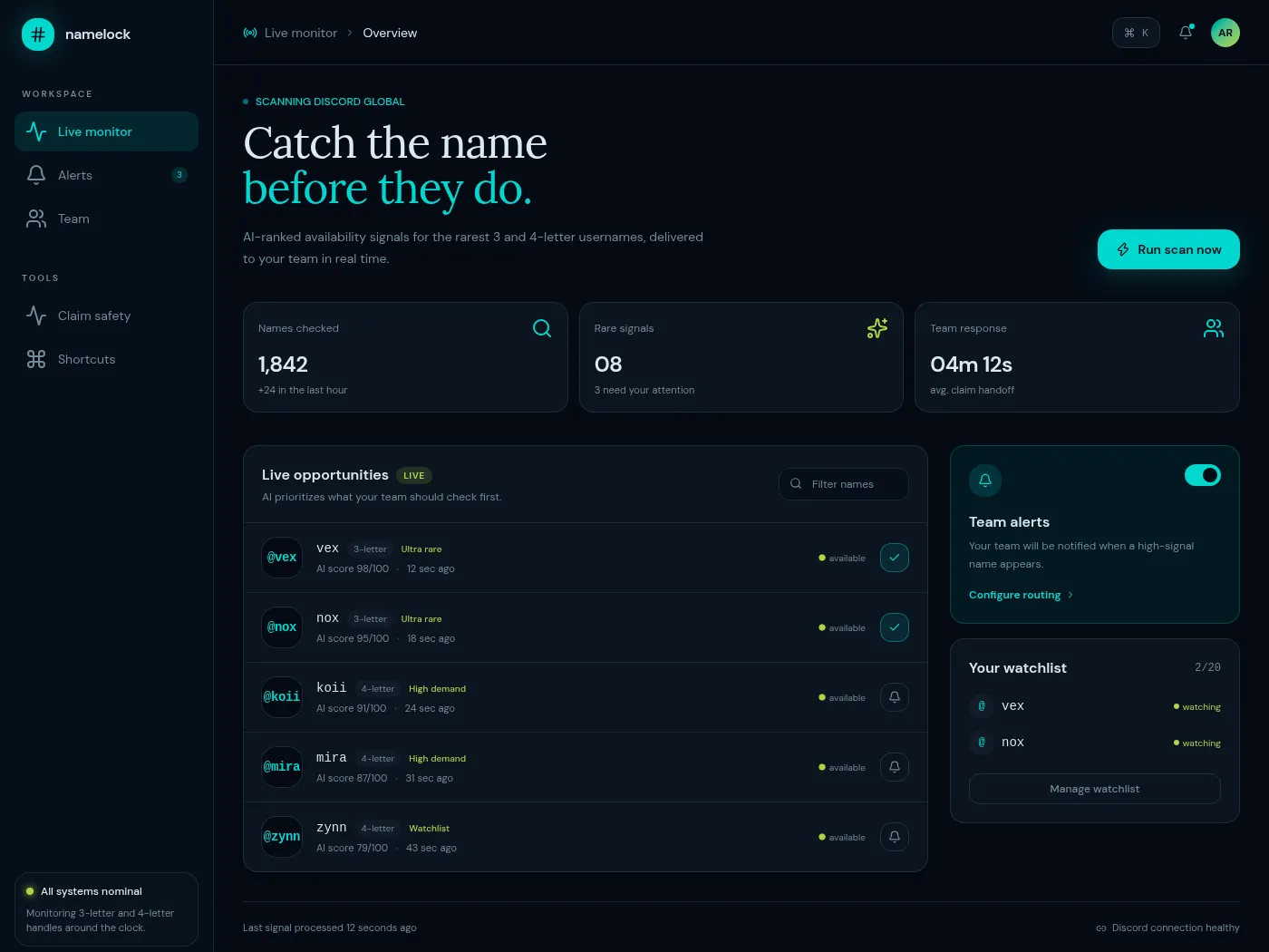 AI Discord Name Sniper