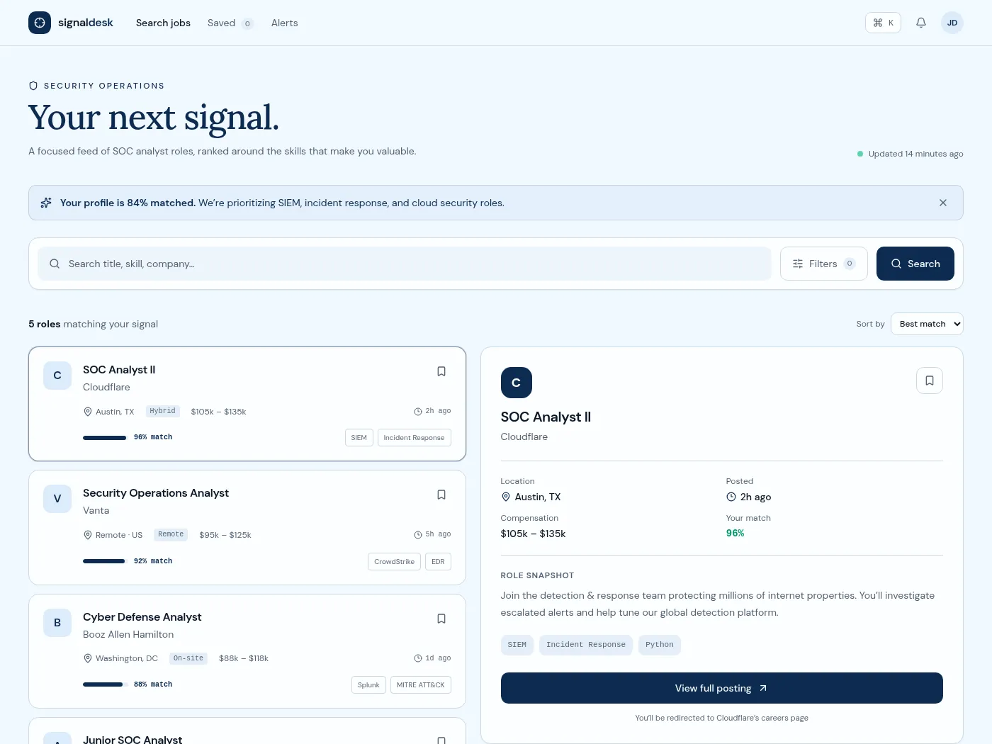 SOC Analyst Job Finder
