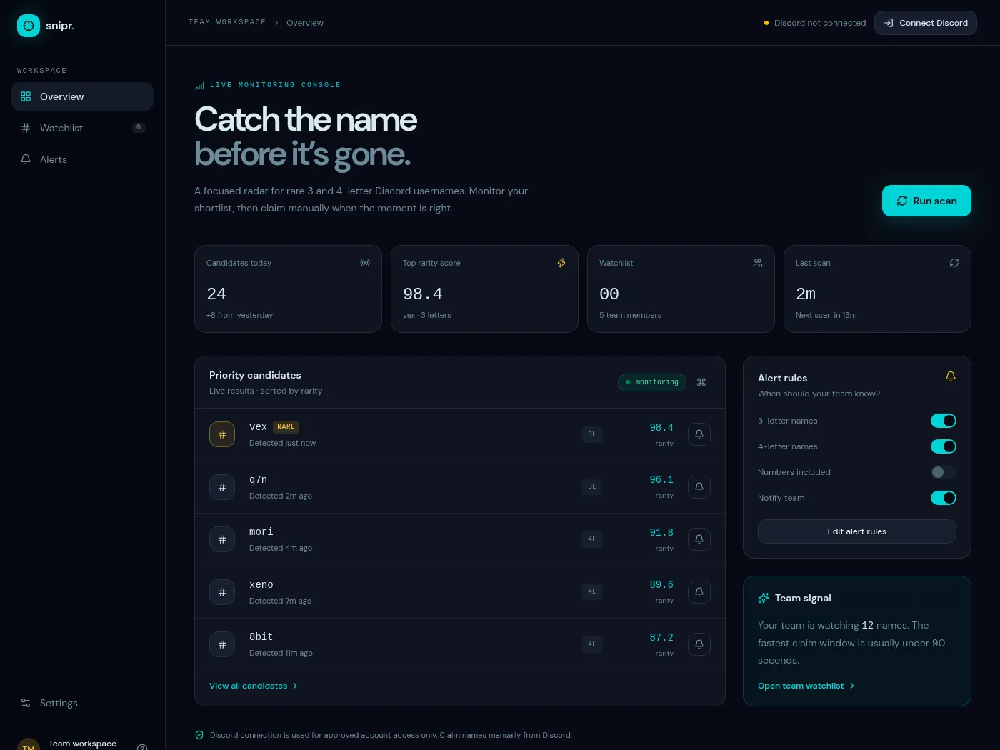 Discord Name Sniper